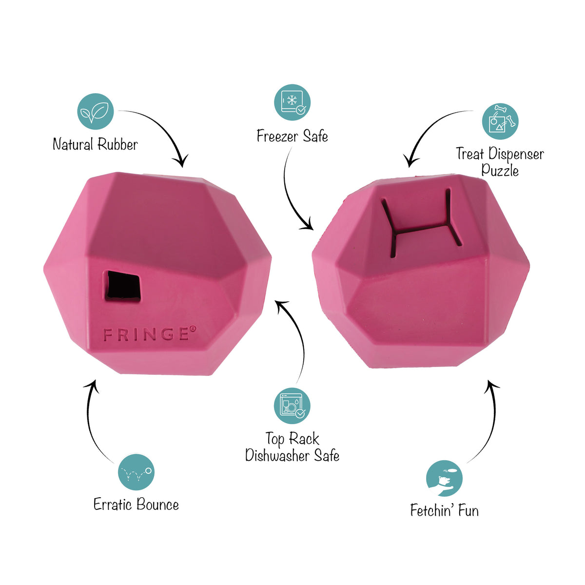 PETSHOP HAVING A BALL HOT PINK RUBBER DOG TOY – PetShop by Fringe Studio